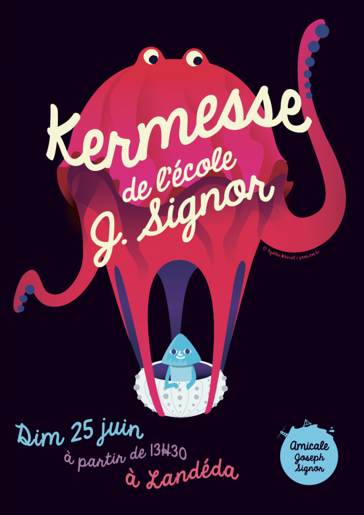 Illustration pour une affiche de kermesse - POM COM