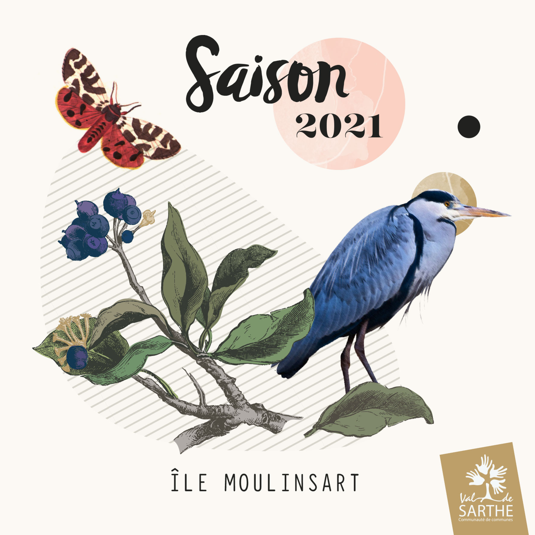 Graphisme saison culturelle 2021 de l'île MoulinSart - POM COM